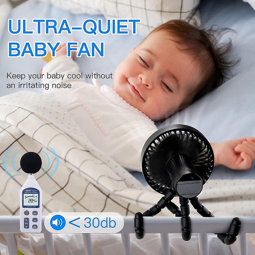 Stroller Fan, Ultra Quiet Portable Usb Fan, Mini Fan With Flexible ...