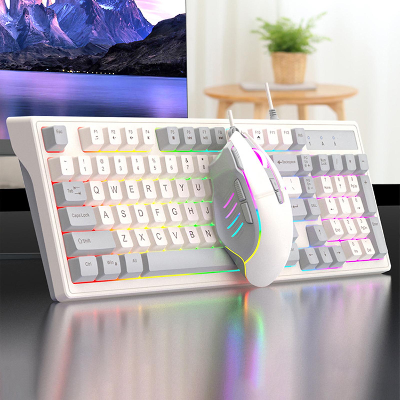 Wired Gaming Keyboard with Colorful LED Backlight Fashion Multicolored ...