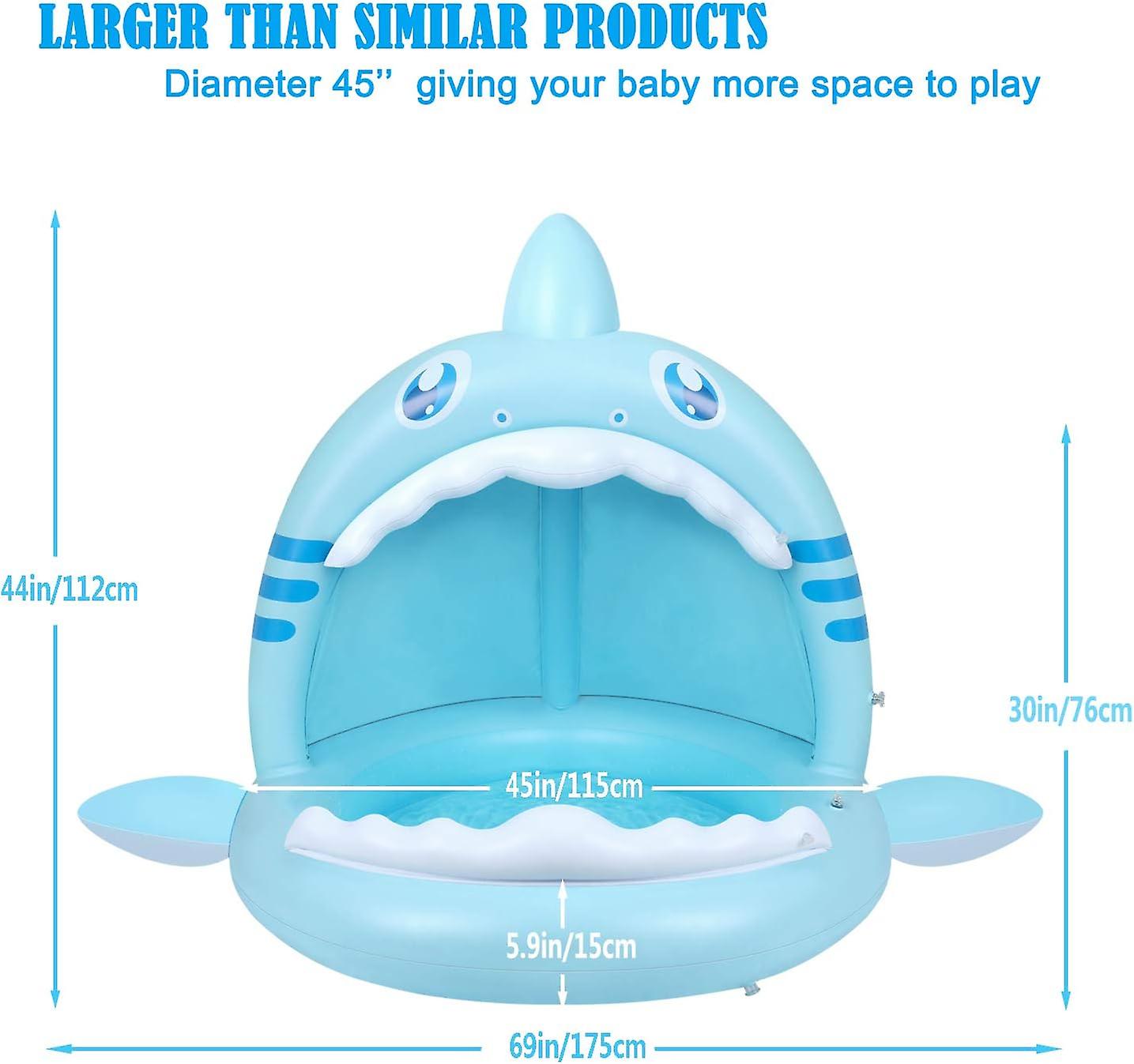 Baby Swimming Pool, Inflatable Shark Paddling Pool for Young Children ...