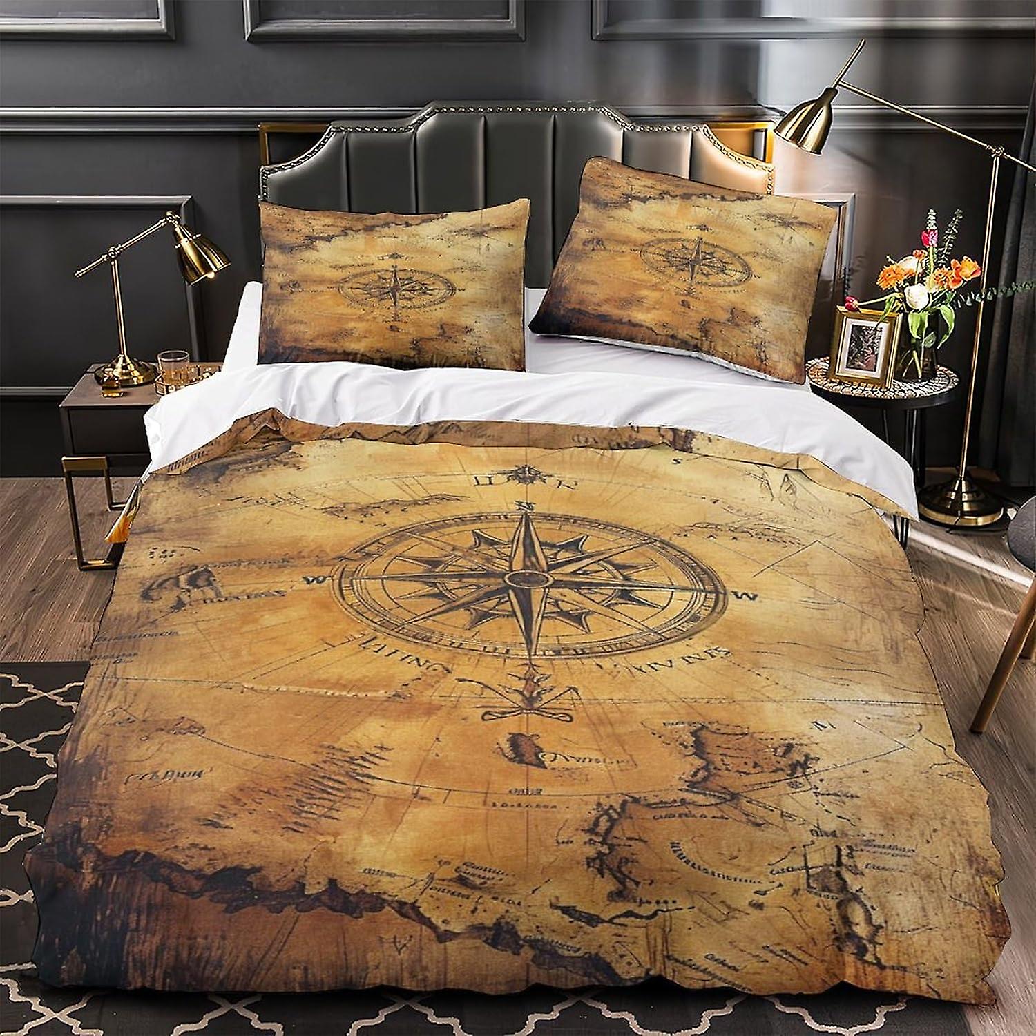 EKENOZ World Map Comforter Cover 3D Printed Duvet Cover Set Soft ...