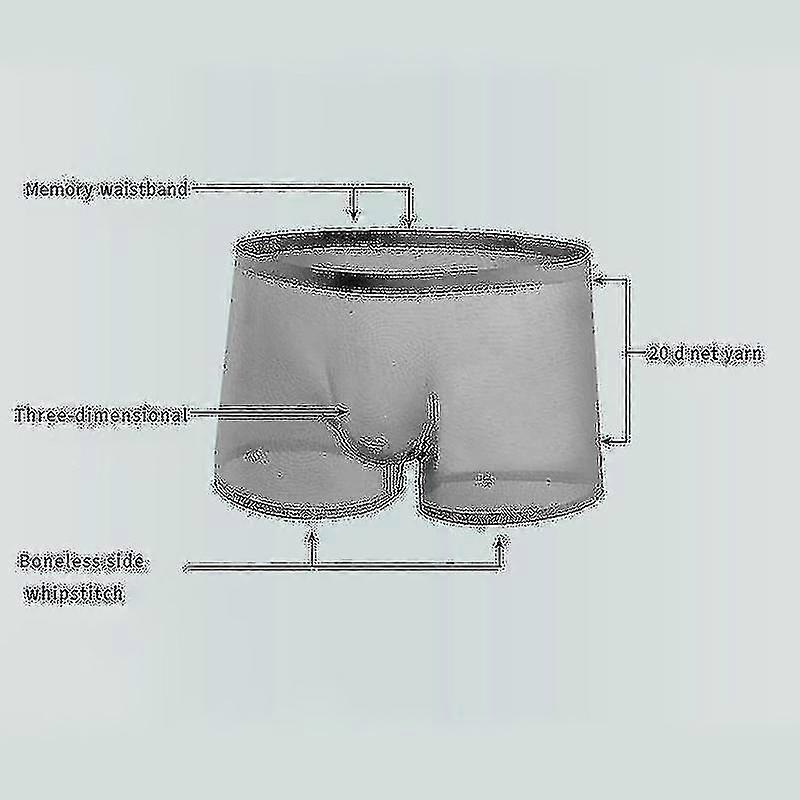 M-4xl 4colors Transparent See Through Ultra Thin Seamless Men Underpants Breathable Summer Daily ...