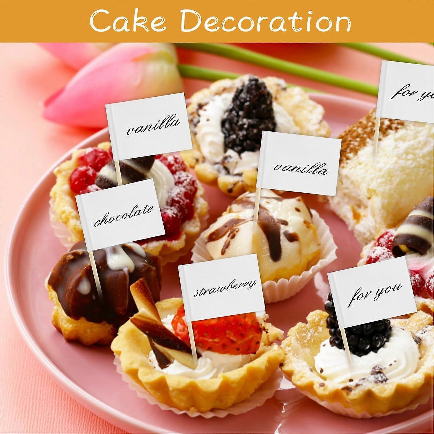 100Pcs Food Flags, Food Labels for Buffet, Blank Toothpick Flag Cheese ...
