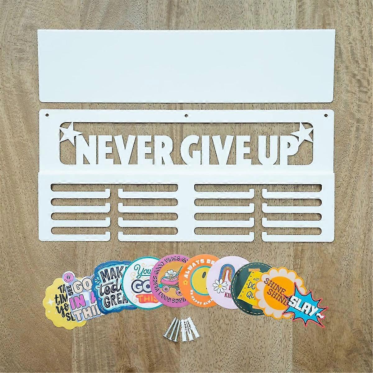 White Medal Hanger Display With Shelf - Easy Install Metal Award Rack ...