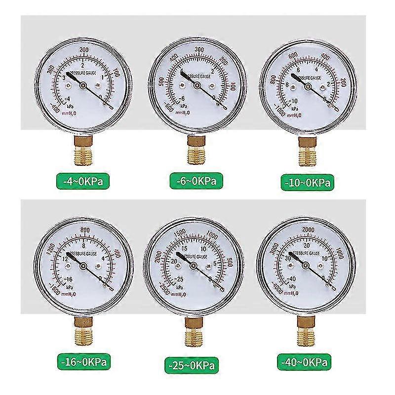 -4/-6/-10/-16/-25/-40 ~0 Kpa bellows pressure gauge vacuum pressure ...