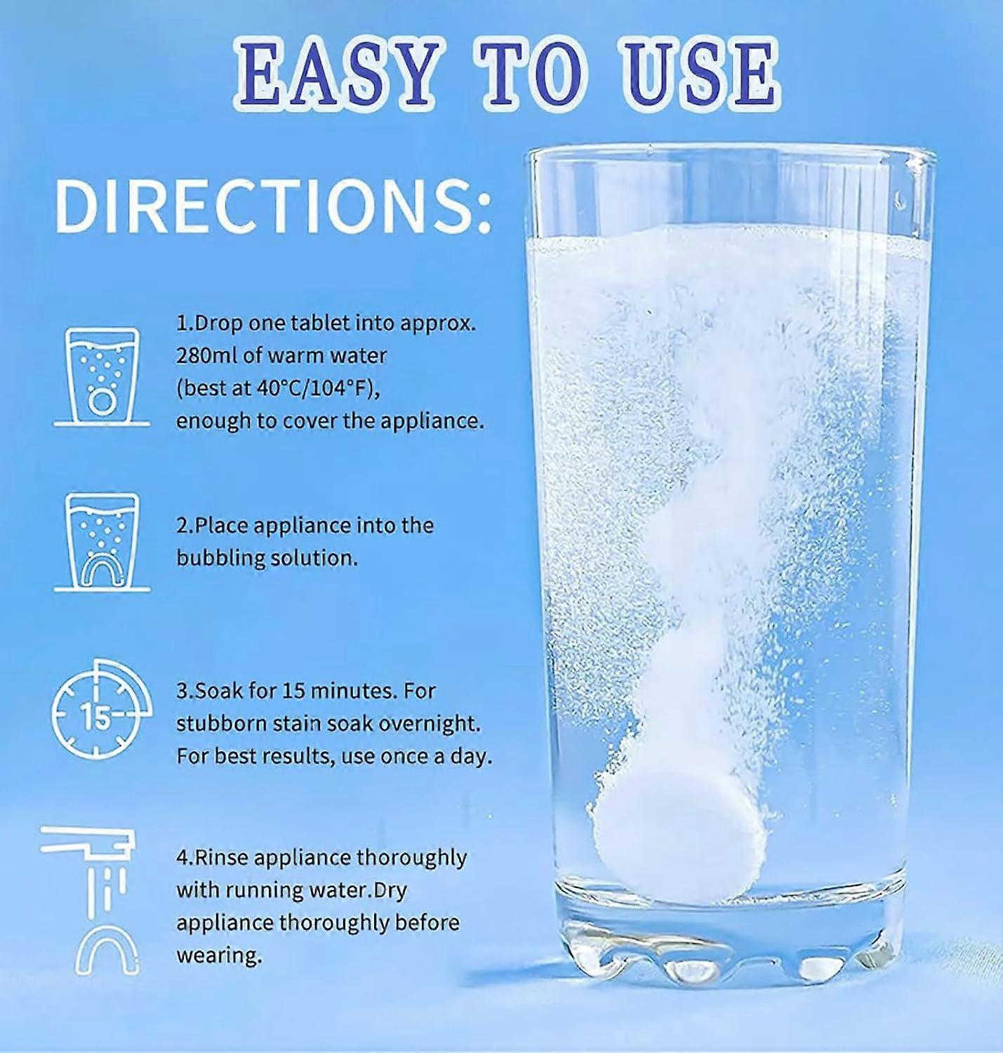 Cleansing Tablets, Teeth Retainer Cleaner, Dentures & Dental Retainer ...