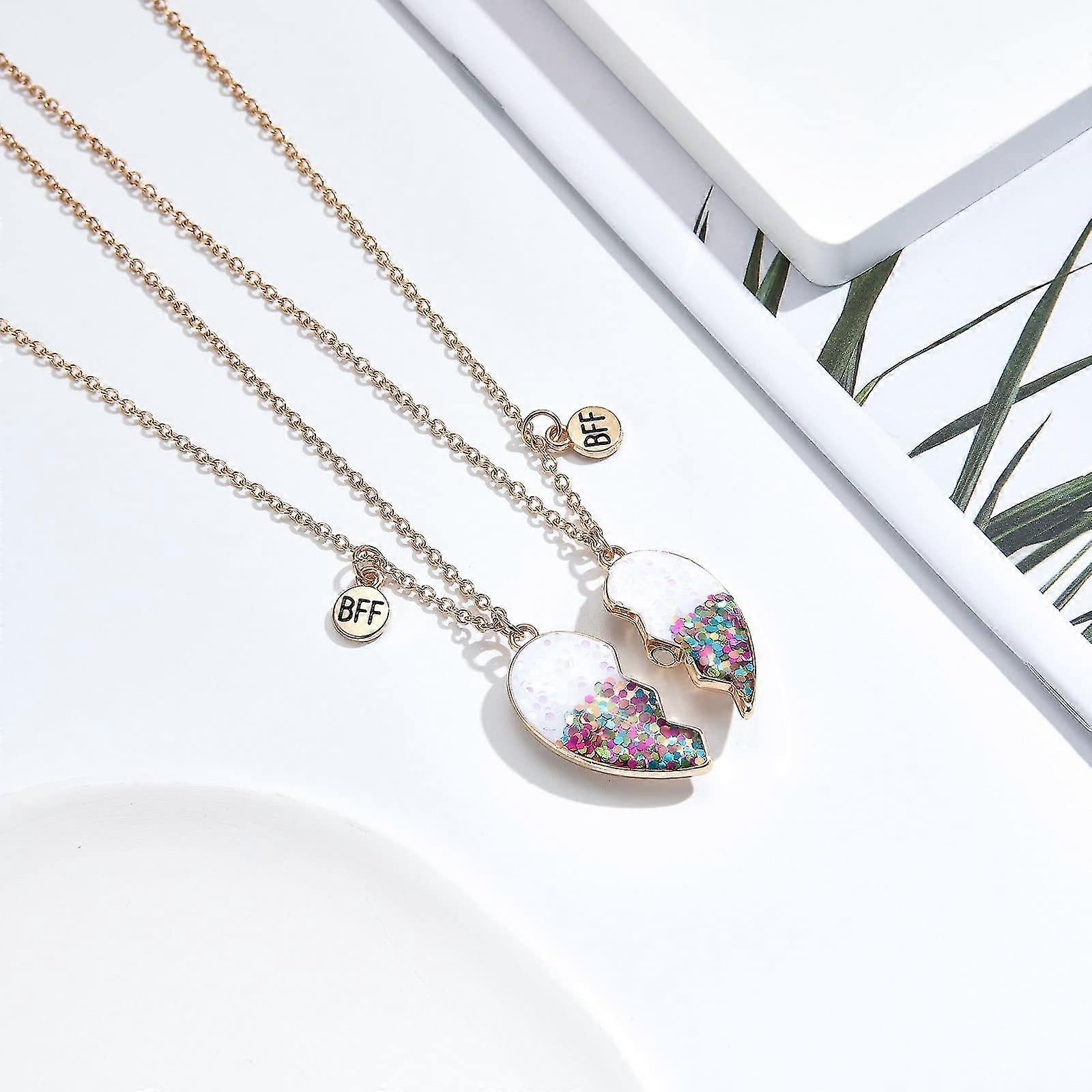 Best Friend Necklace - Bff Necklace For 2 Girls, Magnetic Heart ...