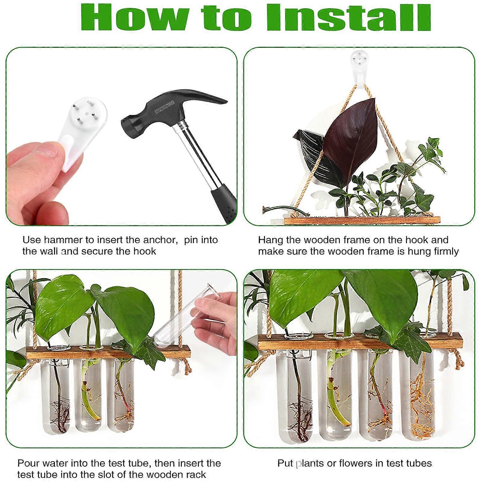 Plant Propagation Station, Wall Hanging 2 Tiered Test Tubes Propagation ...