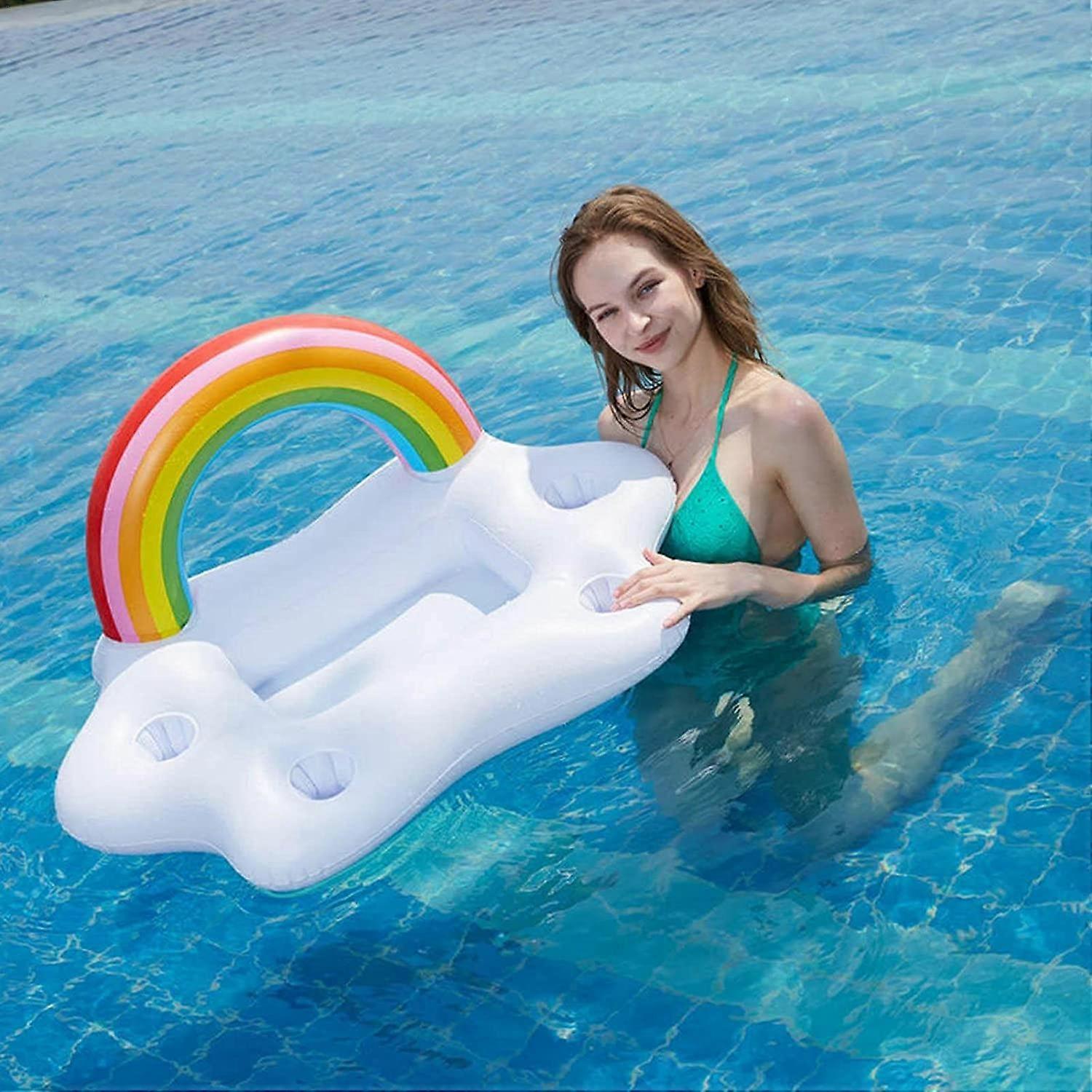 Floating Pool Bar, Inflatable Rainbow Cloud Inflatable Drink Holder, Inflatable Tray Floating ...