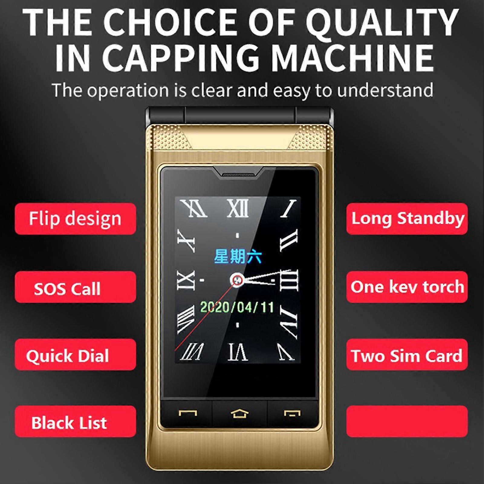 G10 C Flip Phone Gold Dual Screen Big Button Large Volume with ...