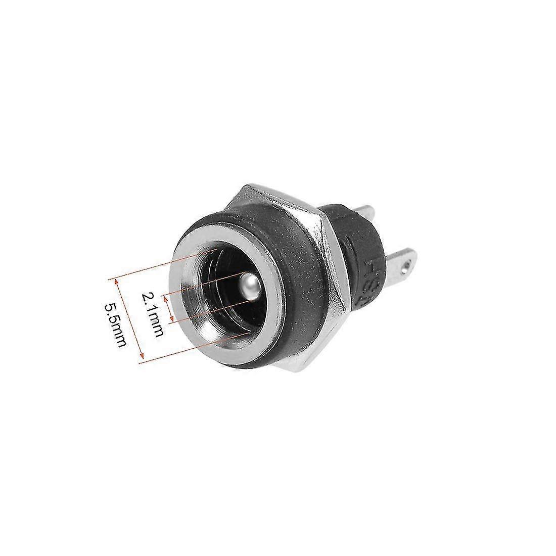 2.1mmx5.5mm Dc Power Jack Female Dc 30v Panel Mount Connector Socket ...