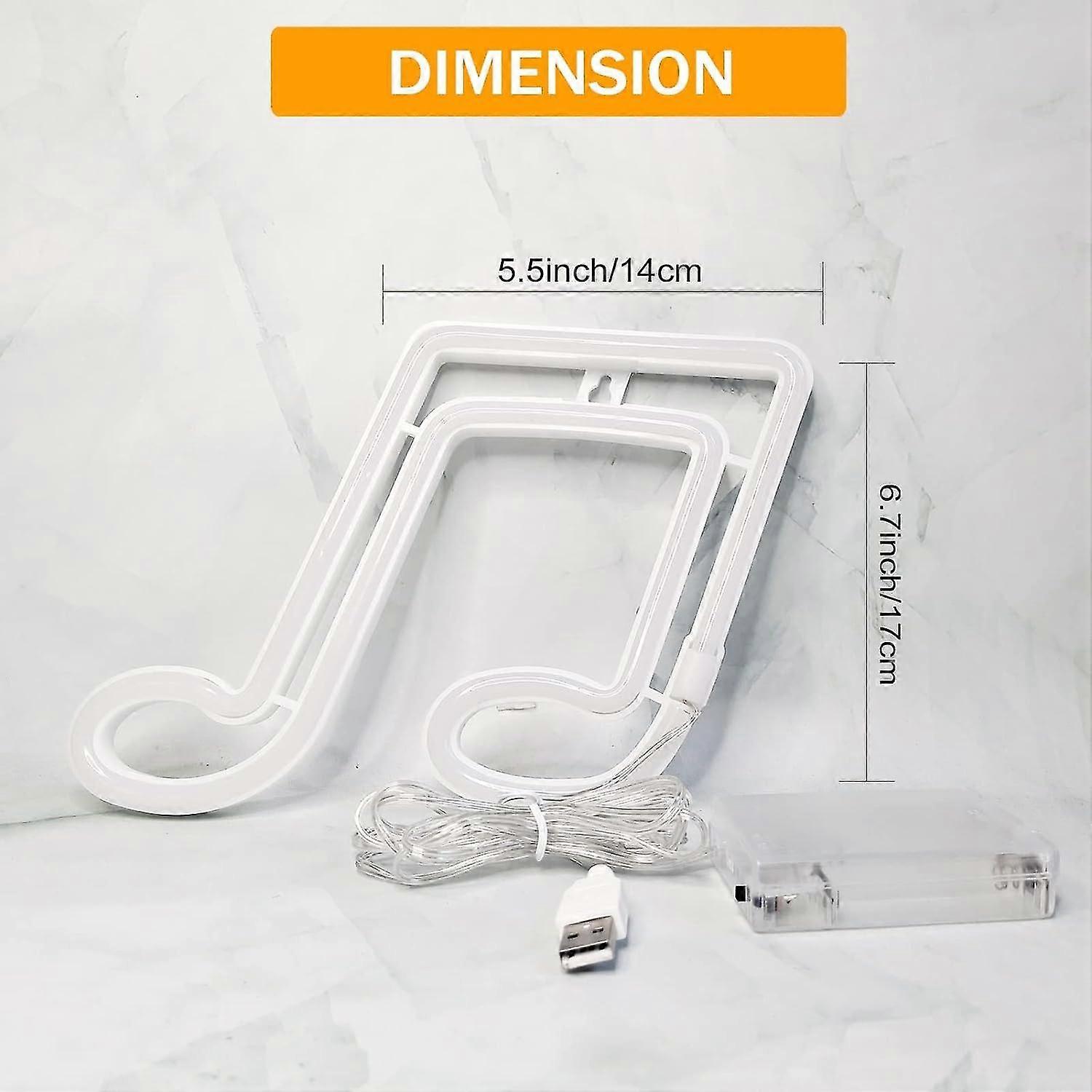 Wall Decor Led Music Note Shaped Neon Lights Decorative Night Light For ...