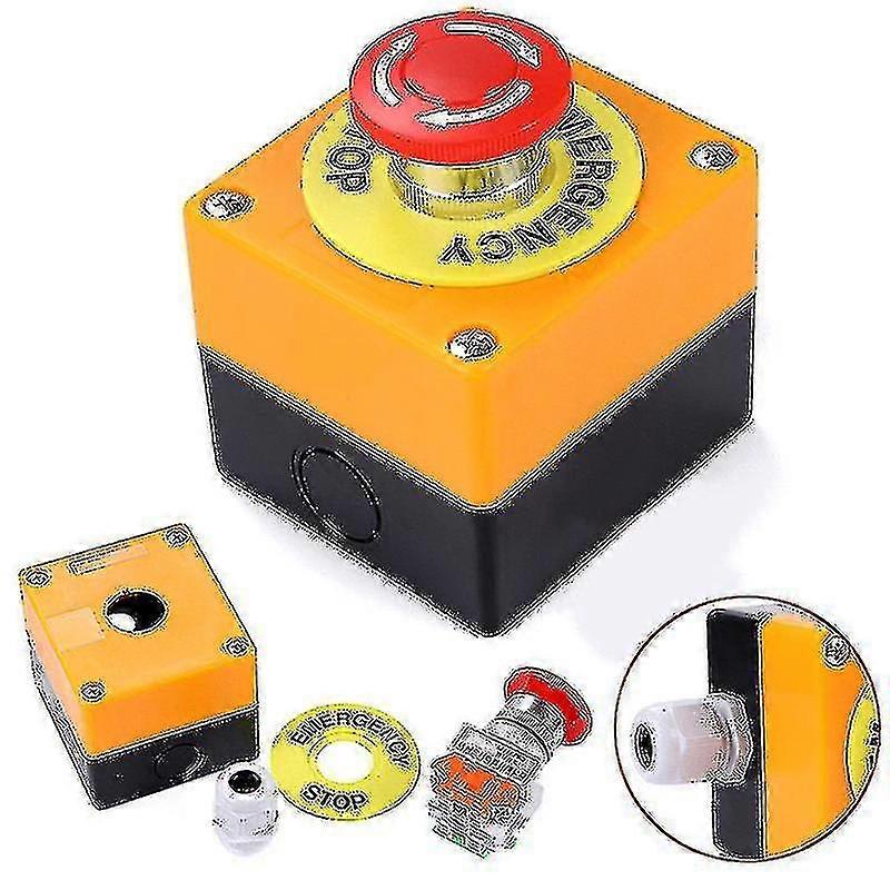 1 No 1 Nc 10a 660v Emergency Stop Push Button Red Mushroom Switch ...