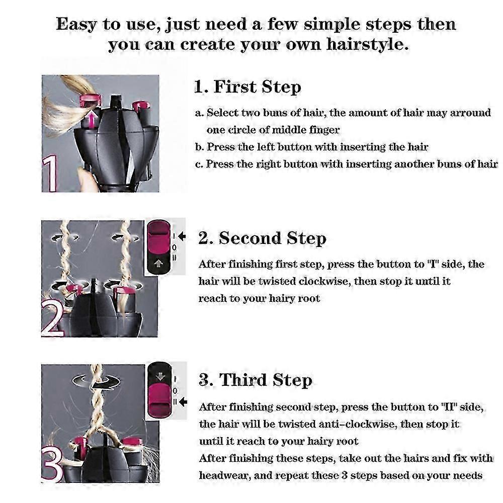 Electronic Quick Twist Hair Braiding Tool USB Powered Automatic Hair ...