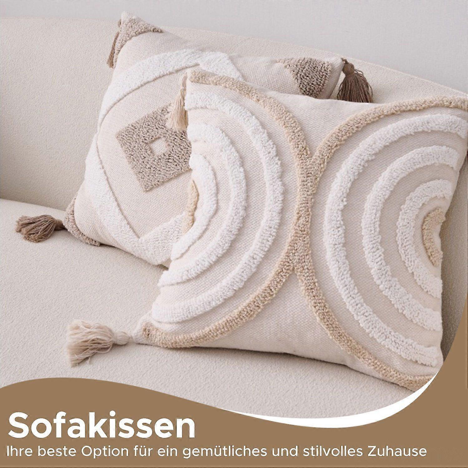 Bohemian cushion cover 45x45cm Set of 2 tufted cushion covers with ...