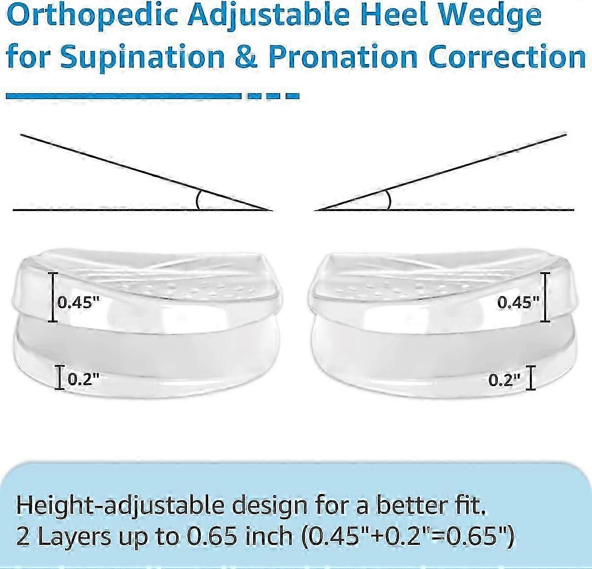 2/3 Layer Adjustable Orthopedic Heel Lift for Supination & Over ...