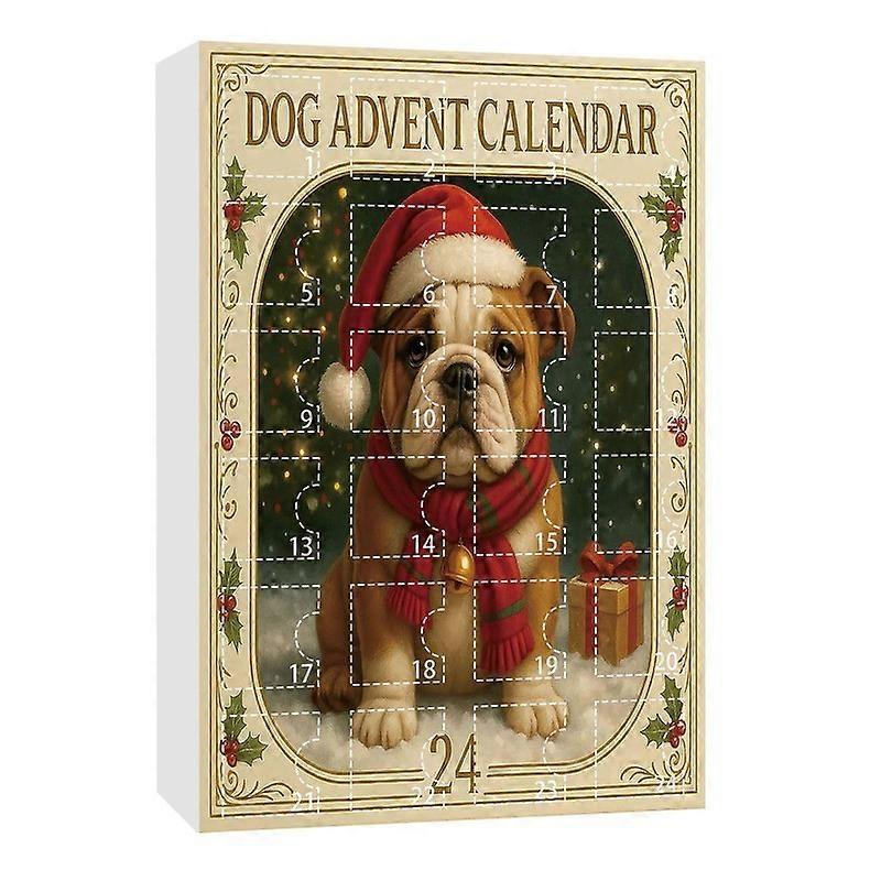 Dog 24 Days Christmas Countdown Calendar 2D Acrylic Dog Pendant Xmas ...