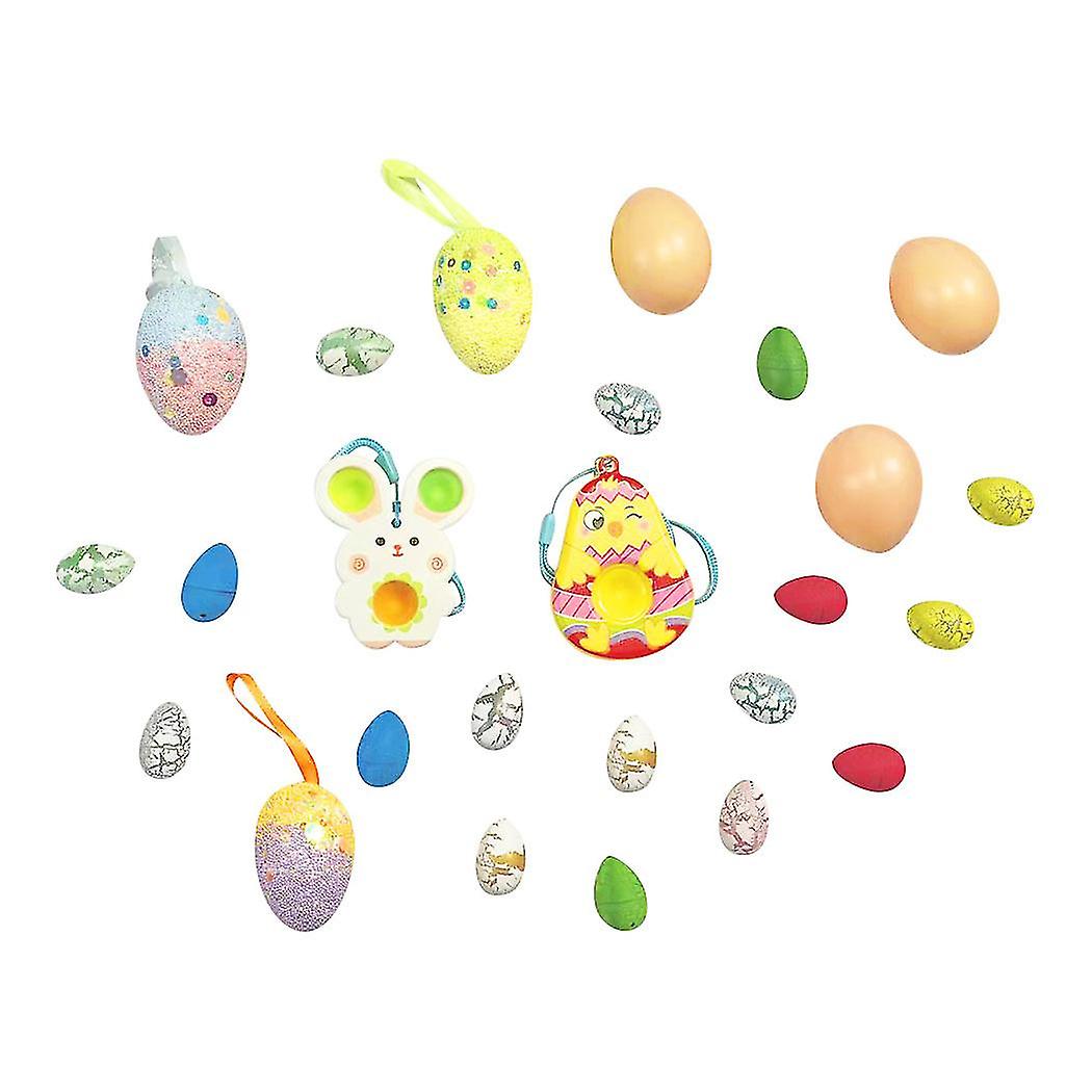 Easter Blind Box Unzip Toys Kids Easter Eggs Colorful Glitter Foam Eggs ...