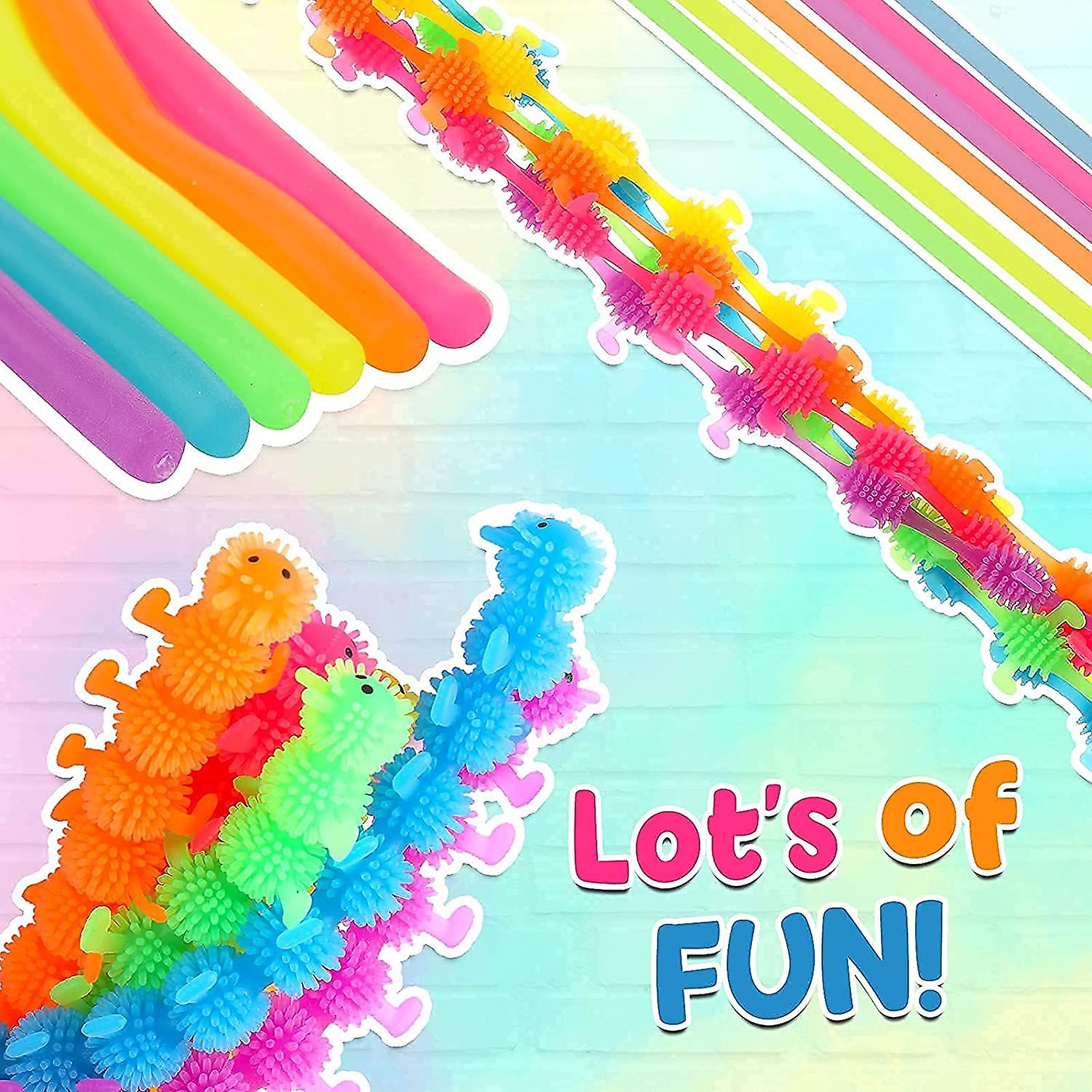 Fidget Noodles Toys, Sensory Noodle Strings, Stretchy Stress Relief Toy ...