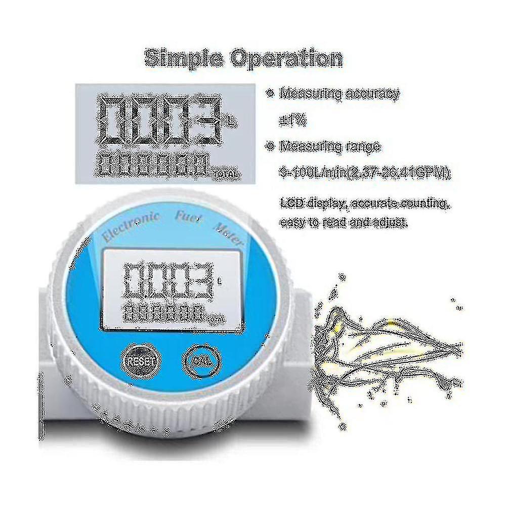 Turbine Flow Meter Waterproof Digital Fuel Flowmeter 2.37-26.41gpm Dieselfuel Methanolkerosene ...
