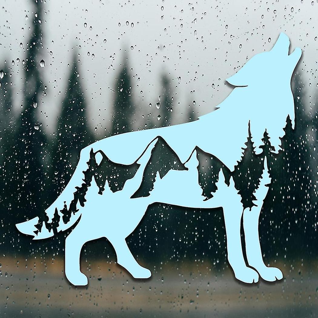 Wolf Car Sticker Animal And Trees Design Die Cut Decal Outdoor Style ...