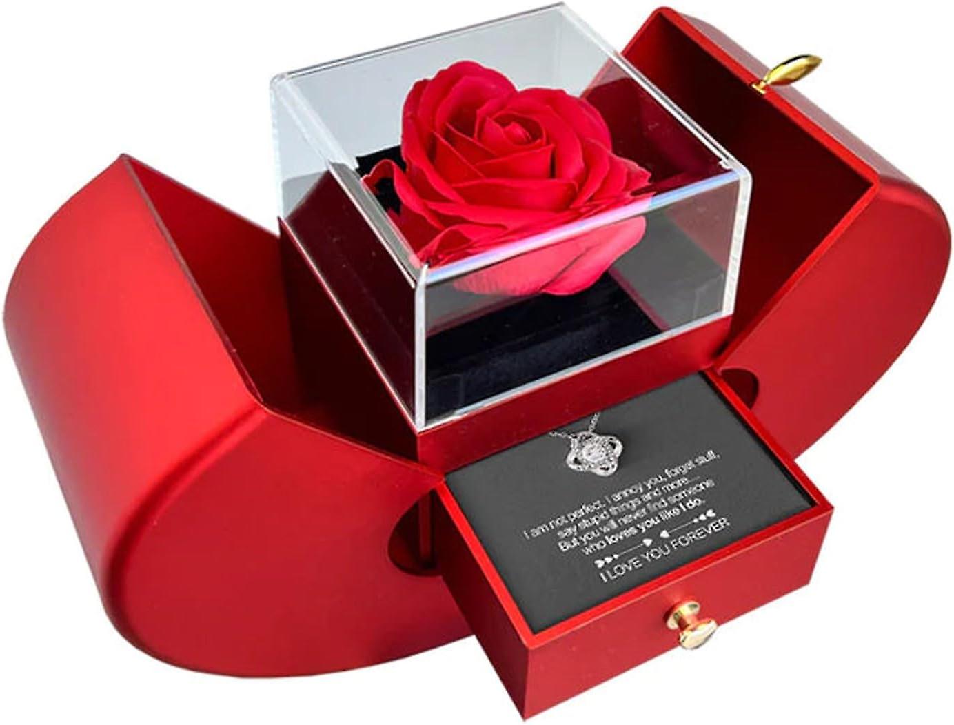 Preserved Real Red Rose With Hollow Clavicle Necklace - ''TO MY LOVE ...