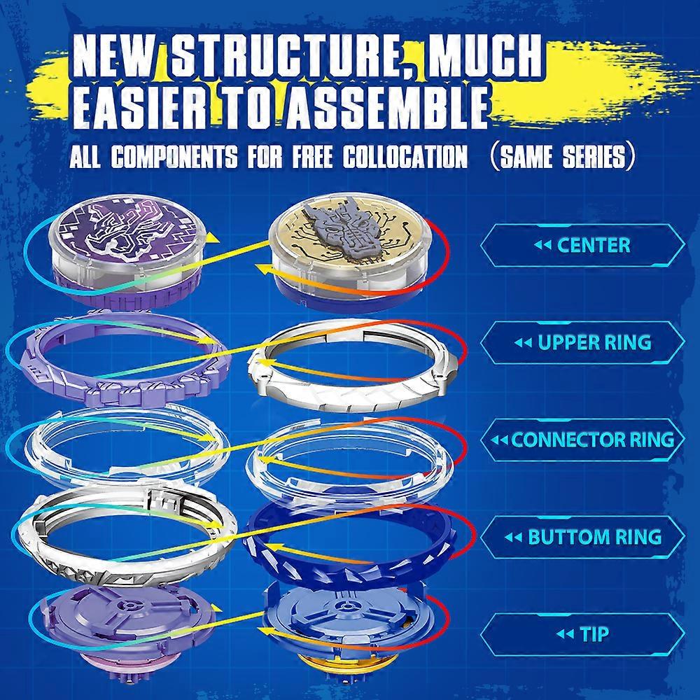 6 Standard Pack-dream World Magic Dragon Glowing Metal Spinning Top ...