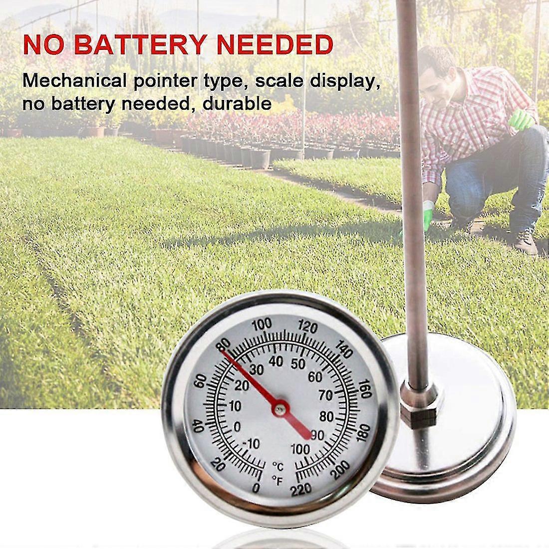 Long Stem Compost Soil Thermometer - Fast Response Stainless Steel 20 ...