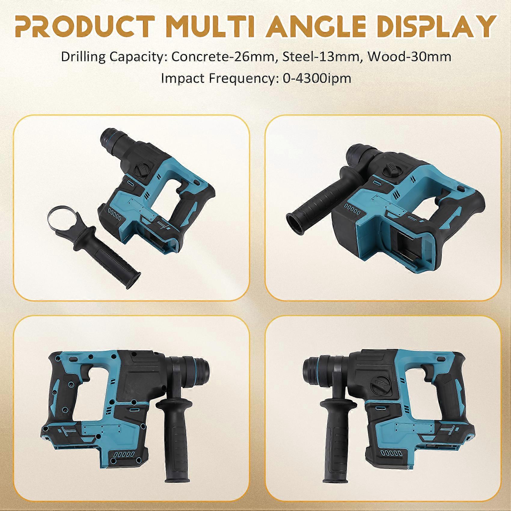 Brushless Electric Hammer Drill Multifunctional Rotary Cordless ...
