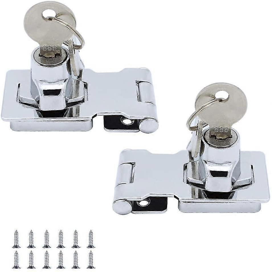 2 Pack Metal Lock Hasp 65mm Door Bolt Latch Buckle With Padlock And Key ...