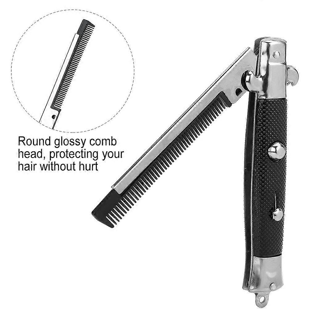 2024 New Switchblade Comb, Man's Spring Pocket Oil Hair Comb Folding ...