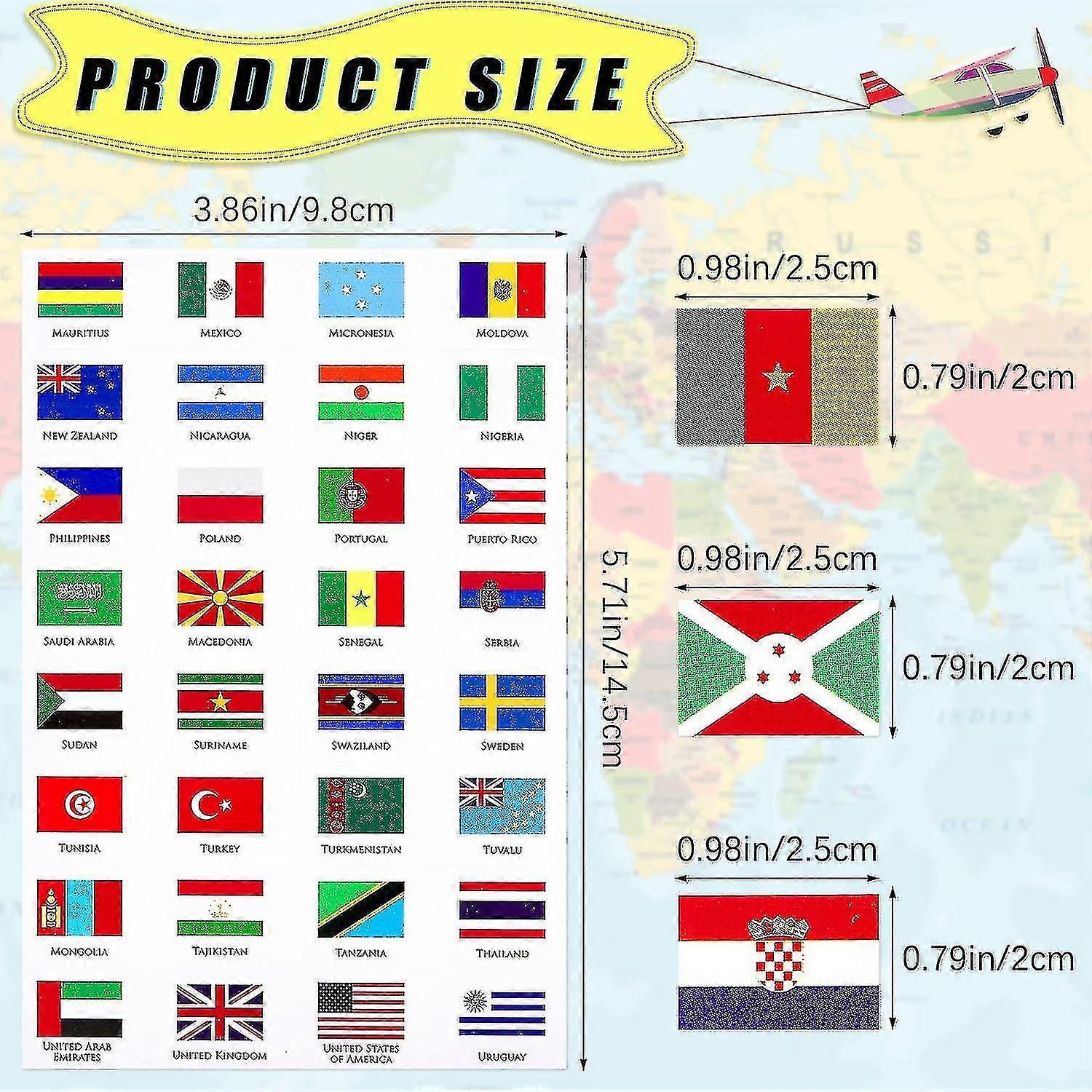 384 PCS World Flag Stickers Assorted Country Flag Stickers World Flag ...