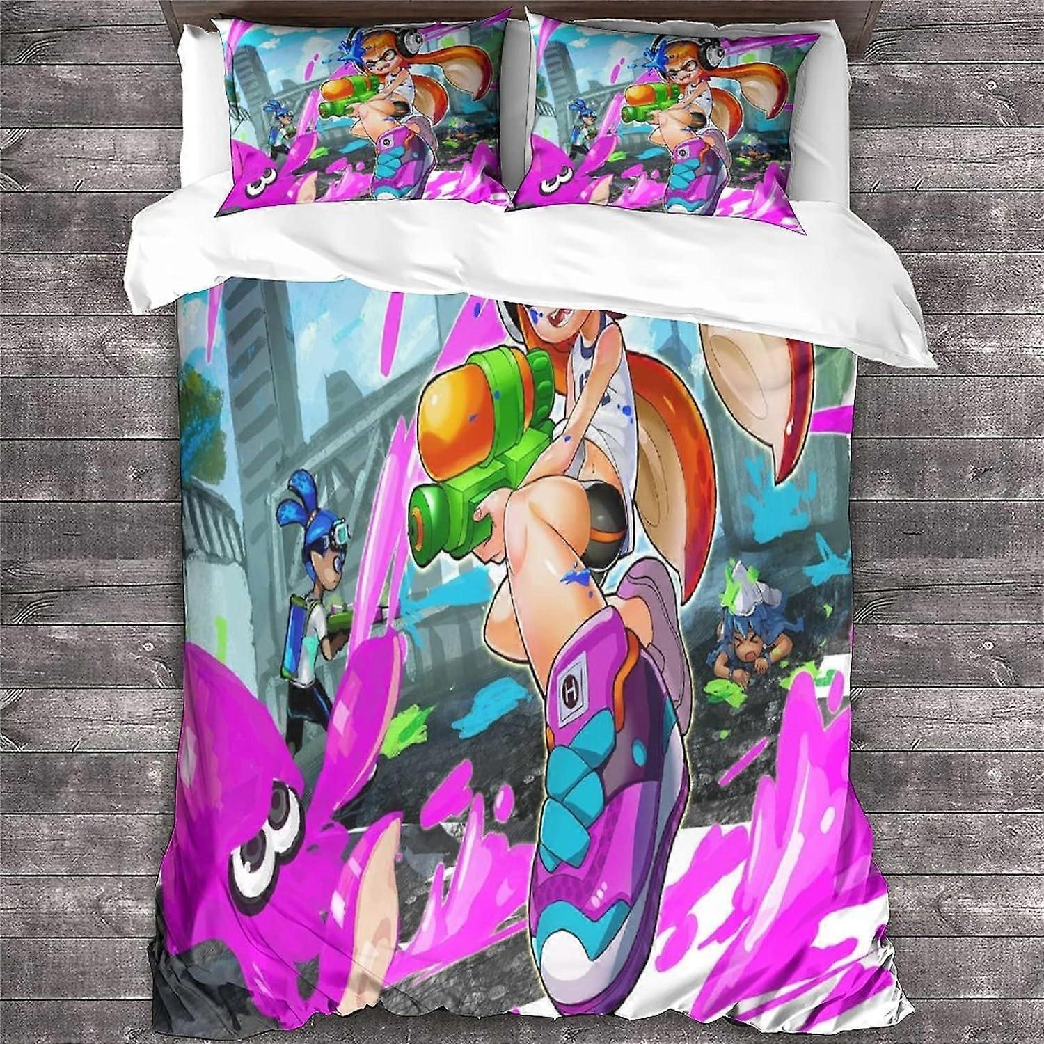 Splatoon Duvet Cover Splatoon Bedding Set, Printed D Soft Microfiber ...