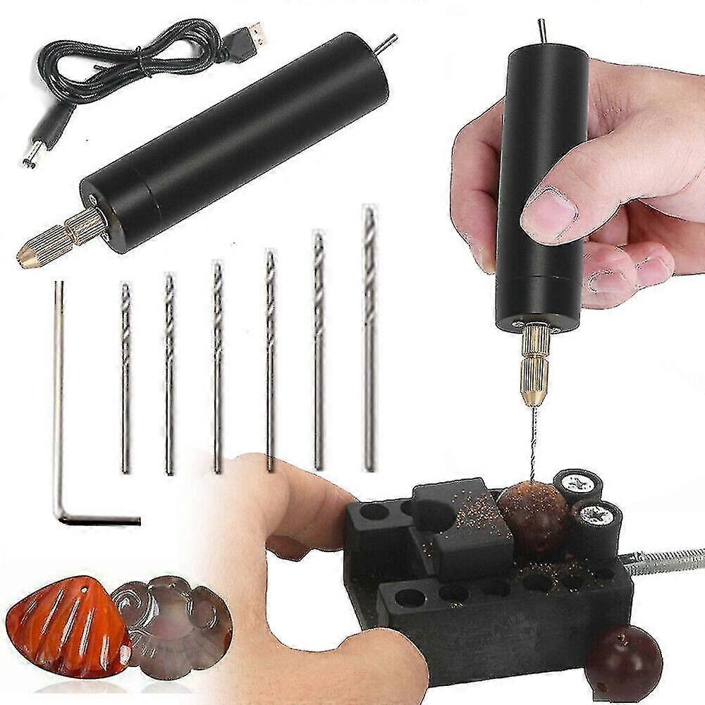 ZK- Mini Electric Hand Drill Usb Hole Punch 5v Diy Small Jewelry Pearl ...