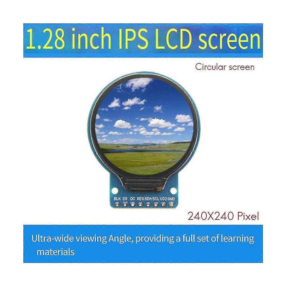 1.28 Inch Ips Full View Tft Display Lcd Screen Spi Serial Port Round Screen 240x240 Resolution ...