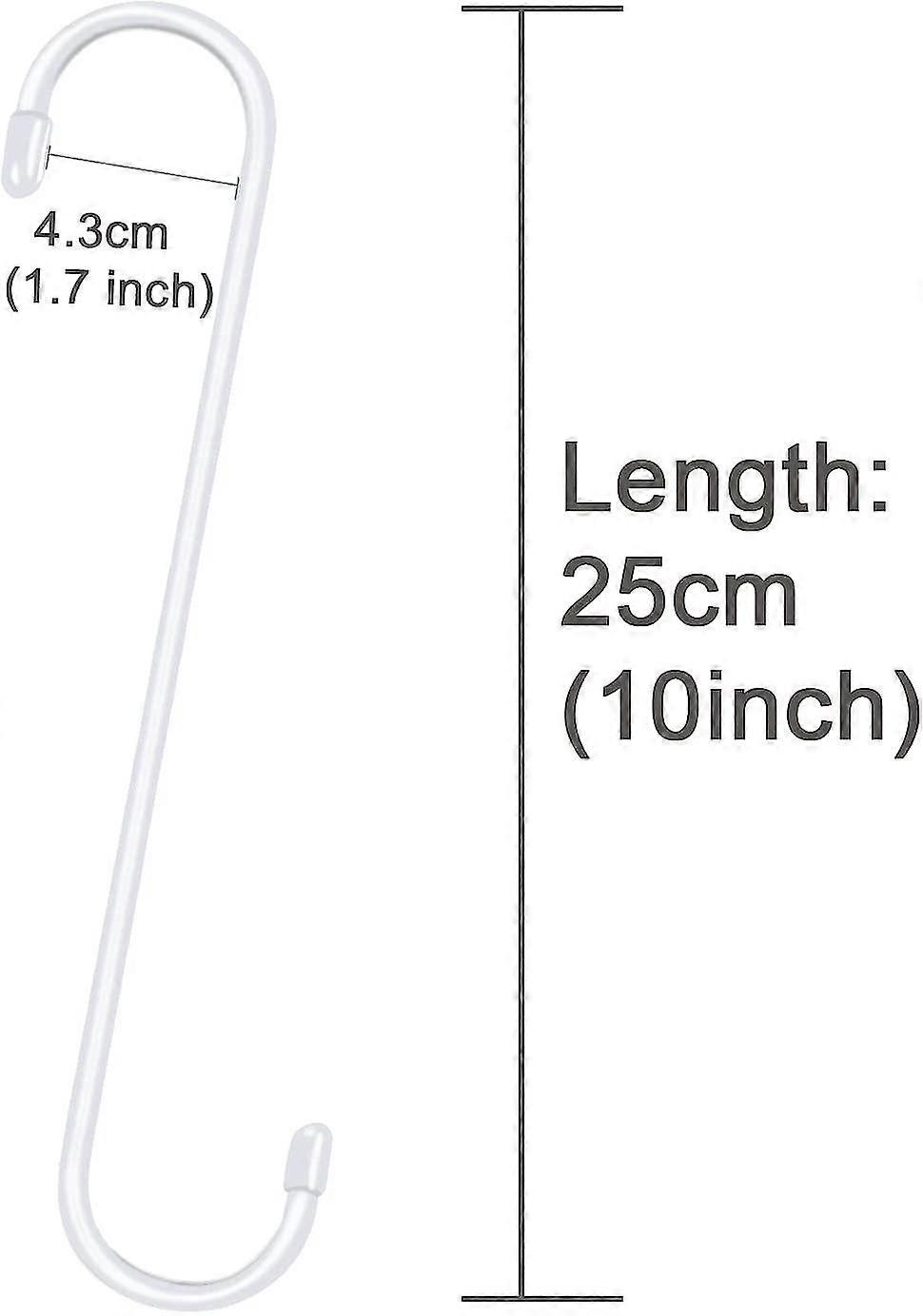 8 Pack 10 Inch Extra Large S Hooks For Hanging Plant Outdoor, White ...