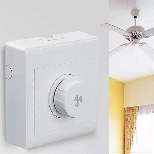 Set of 2 Ceiling Fan Adjustment Stepless Speed Controller Wall Switch ...