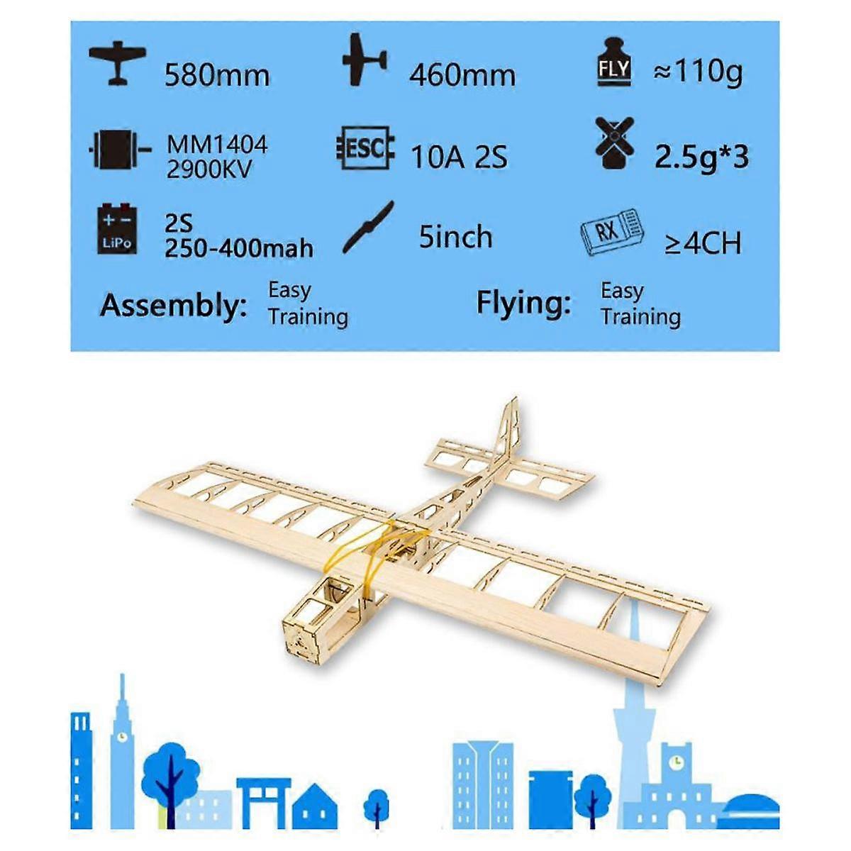 R03 STICK-06 Airplane 580mm Wingspan Balsa Wood DIY Electric Aircraft ...