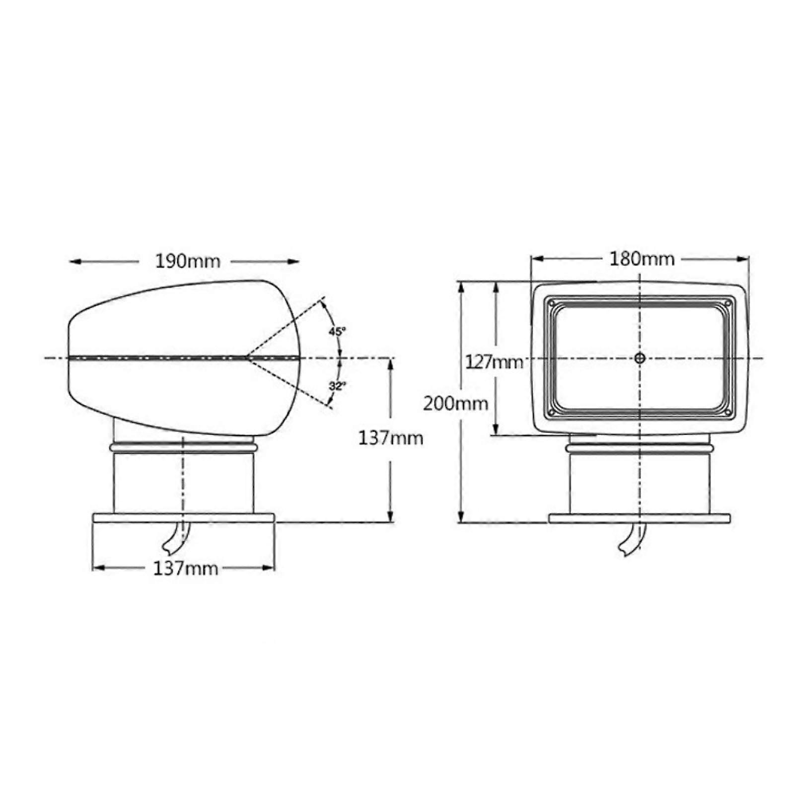 Marine Search Lights Waterproof 100W 360 Degree Rotating Portable Boat ...