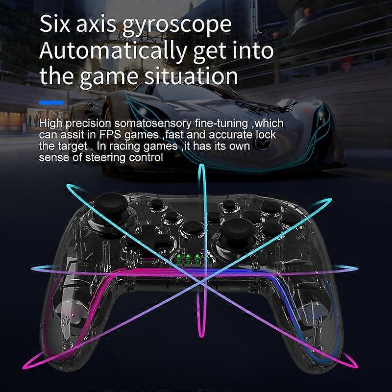 NS015 For Nintendo Switch/PS3/PC/TV Bluetooth Gamepad GRB Light Clear ...