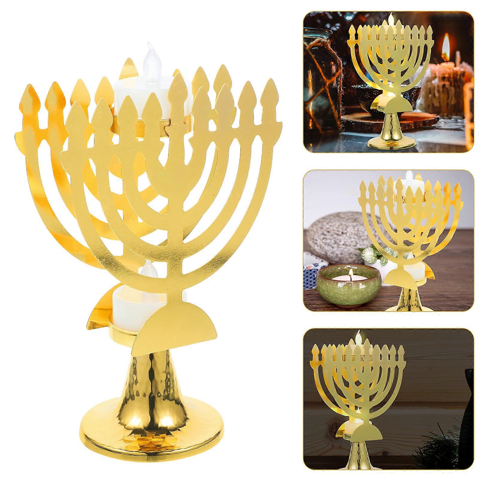 LED Electric Hanukkah Menorah Decorative LED Candle Light Flameless ...