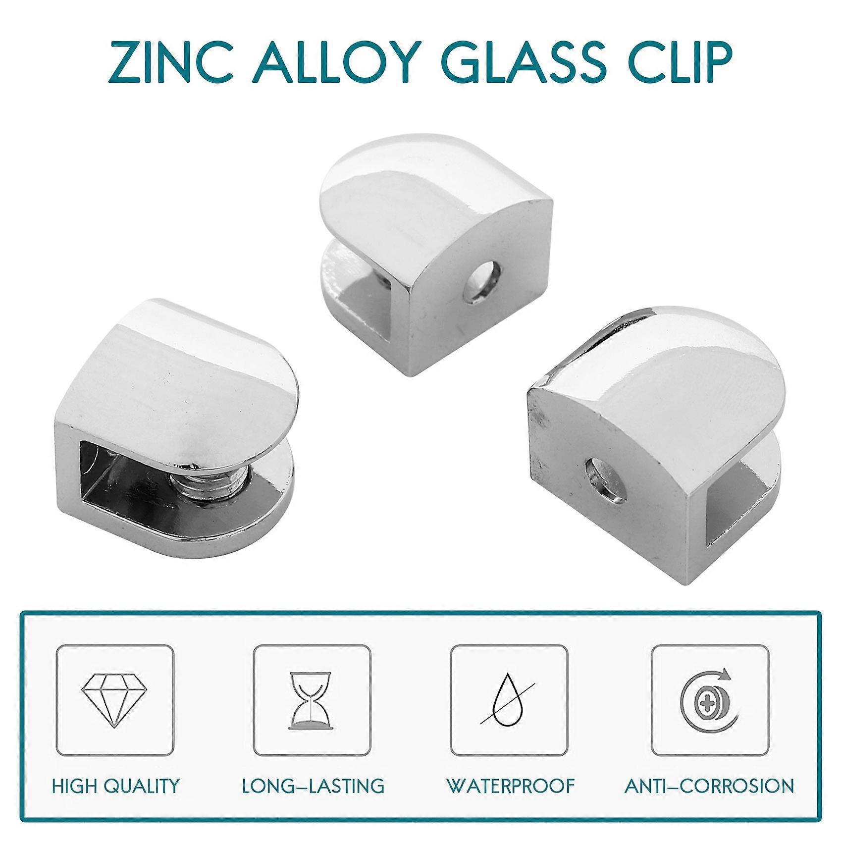 6 PCS Adjustable Glass 6 mm Glass Bracket Alloy Glass Shelves Holder ...