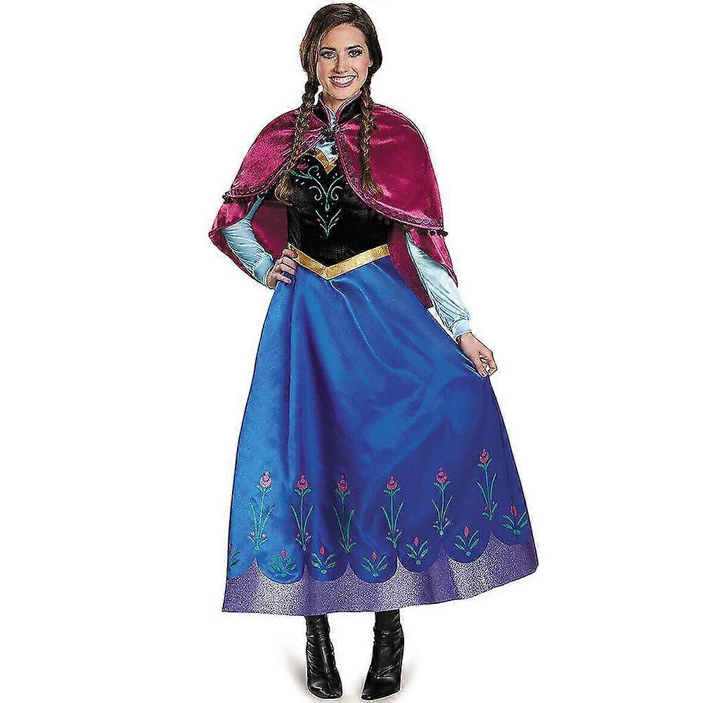 Women Frozen Princess Elsa Anna Queen Adult Fancy Dress Costume Cosplay ...