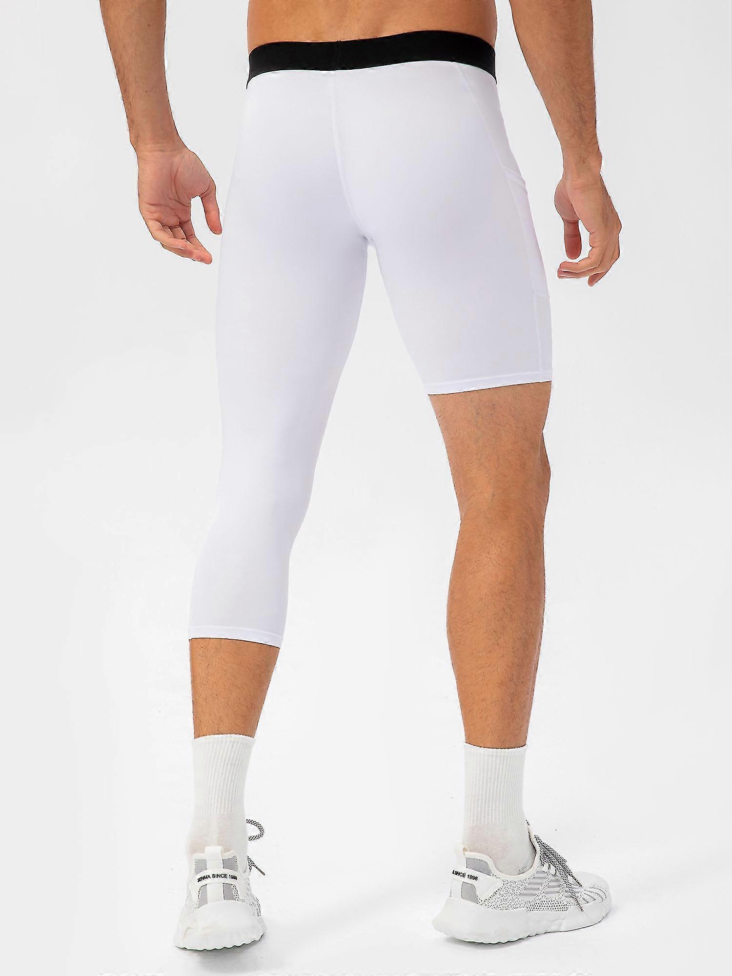 Men One Leg Leggings For Basketball Side Pockets Fitness Training ...