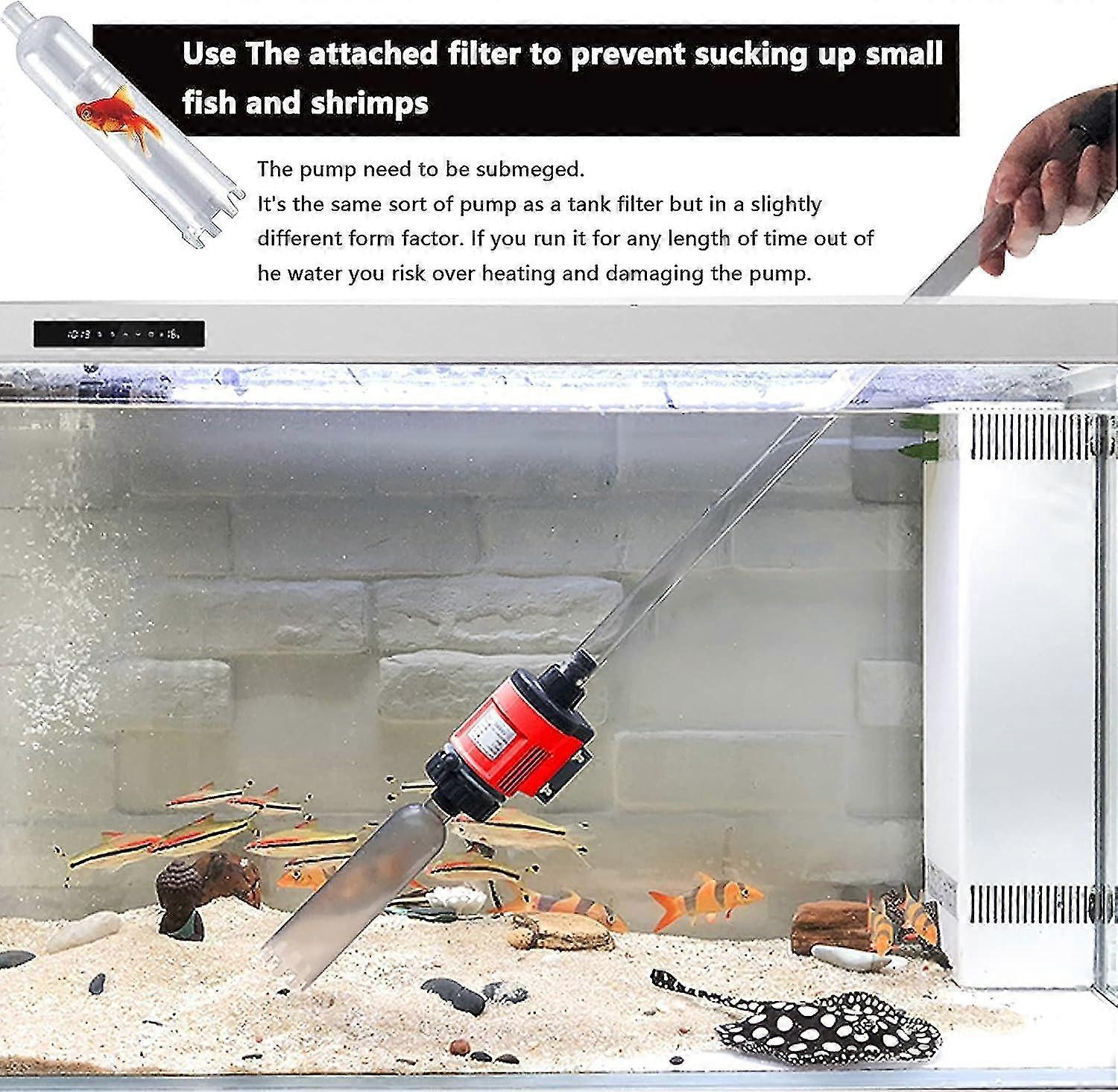 Upgraded Electric Gravel Cleaner Fish Tank, 6 in 1 Sludge Extractor ...
