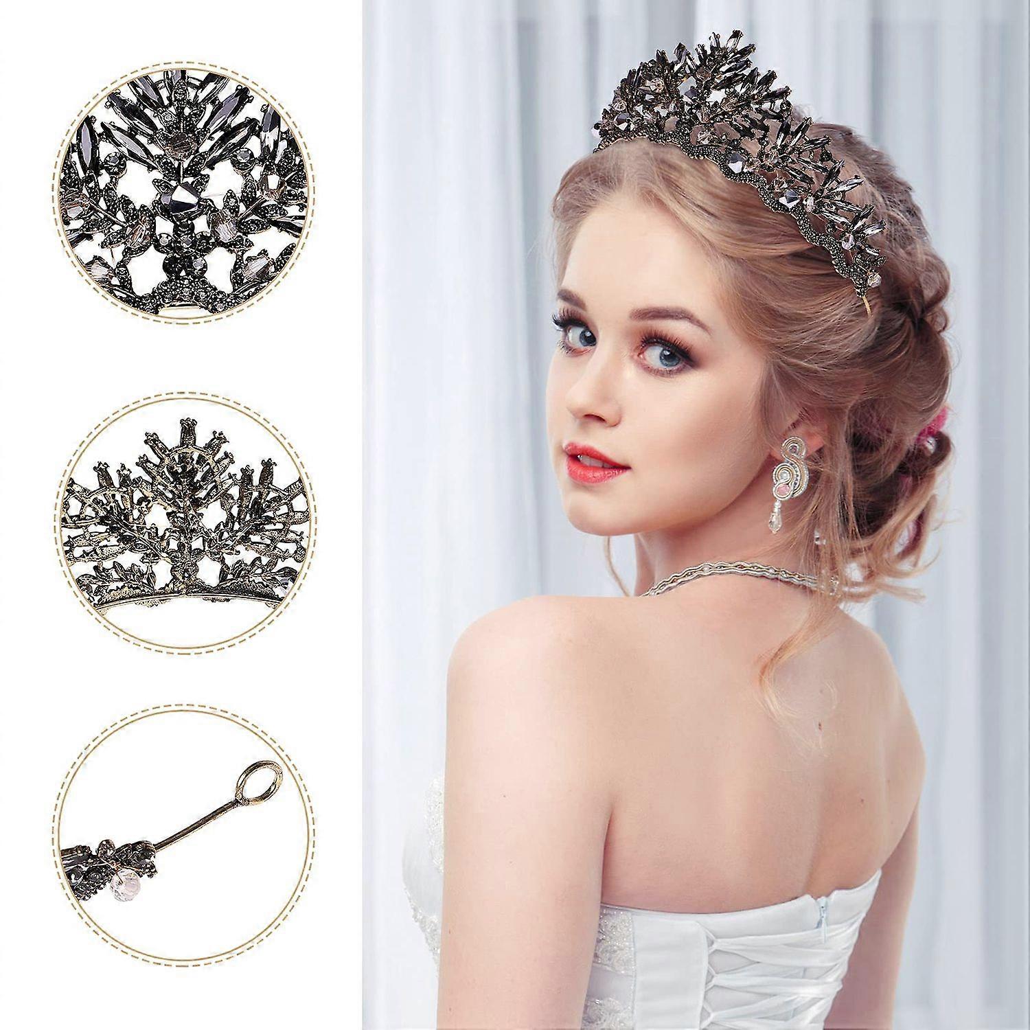 Vintage Baroque Crown Alloy Prom Quenn Crown Bridal Tiara Wedding ...