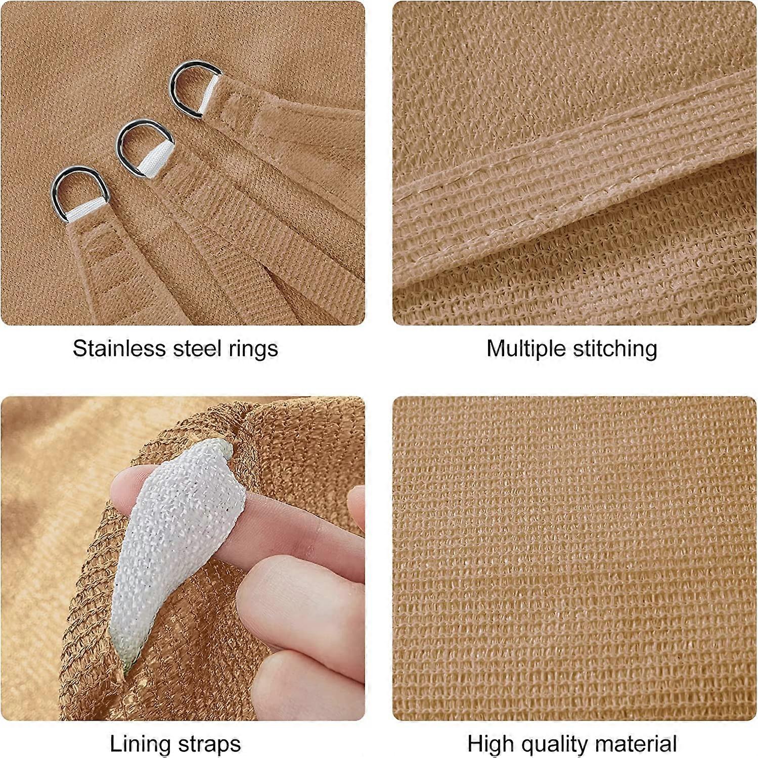 Triangular Shade Sail 3x3x3 m, Breathable HDPE Shade Cloth (185g/), 3m ...