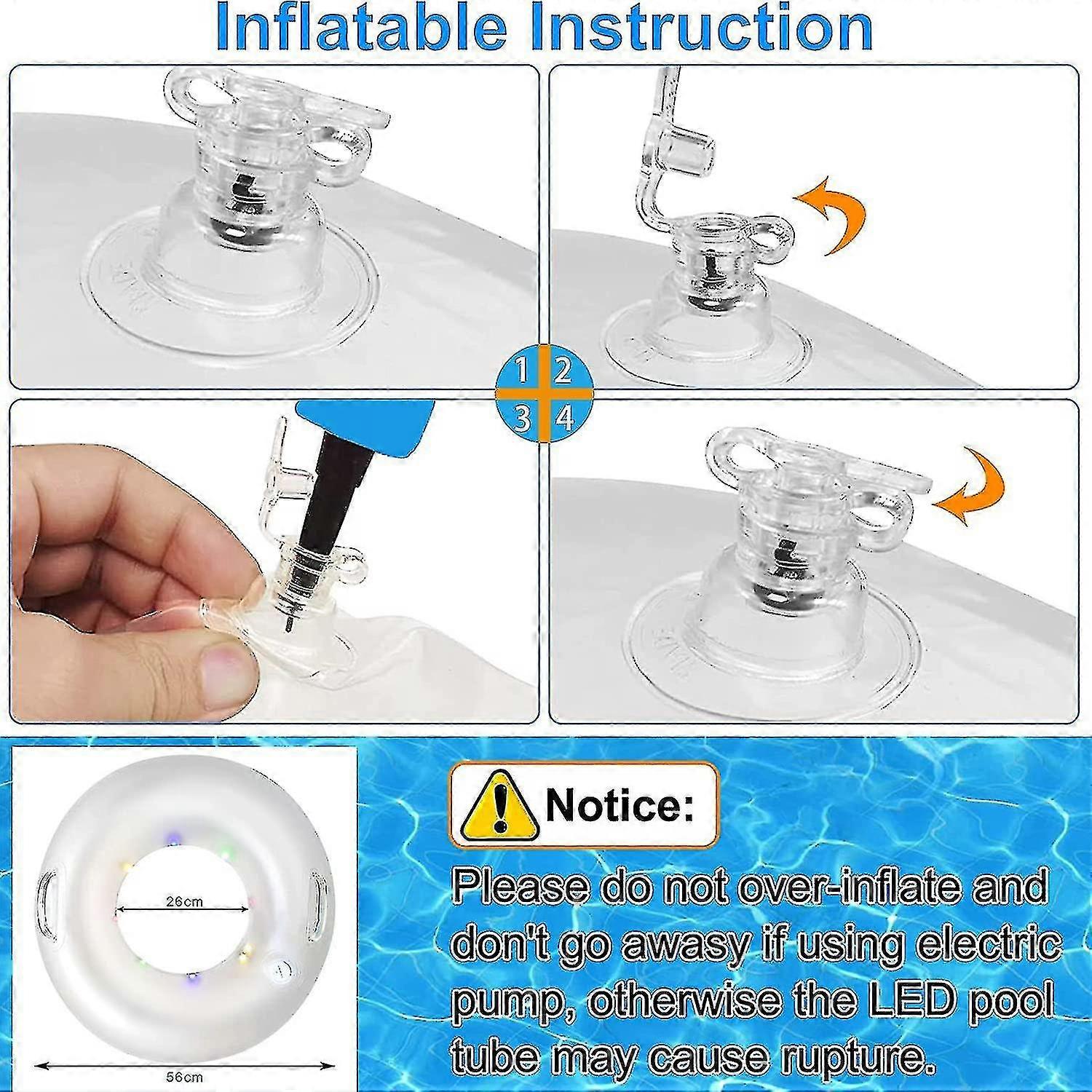 Inflatable Pool Floats, Led Pool Floats Adult Kids,transparent Swim ...