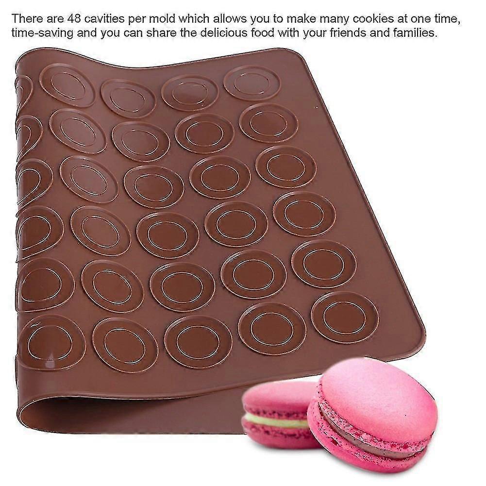 Macaron Baking Mat,macarons Silicone Mat,48 Cavities Silicone Mold Sheet Mat Macaroon Cookies ...