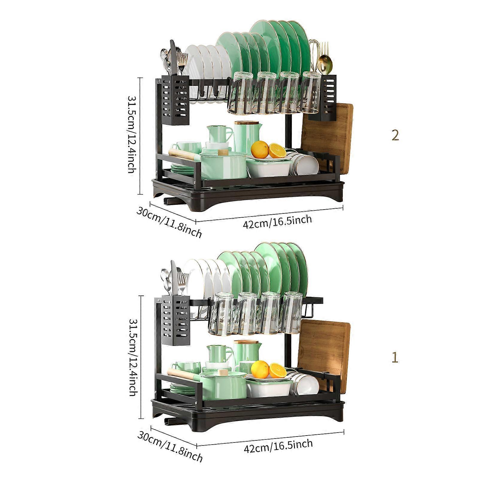 Kitchen Sink Storage Organizers Durable Iron Dish Drying Rack With ...