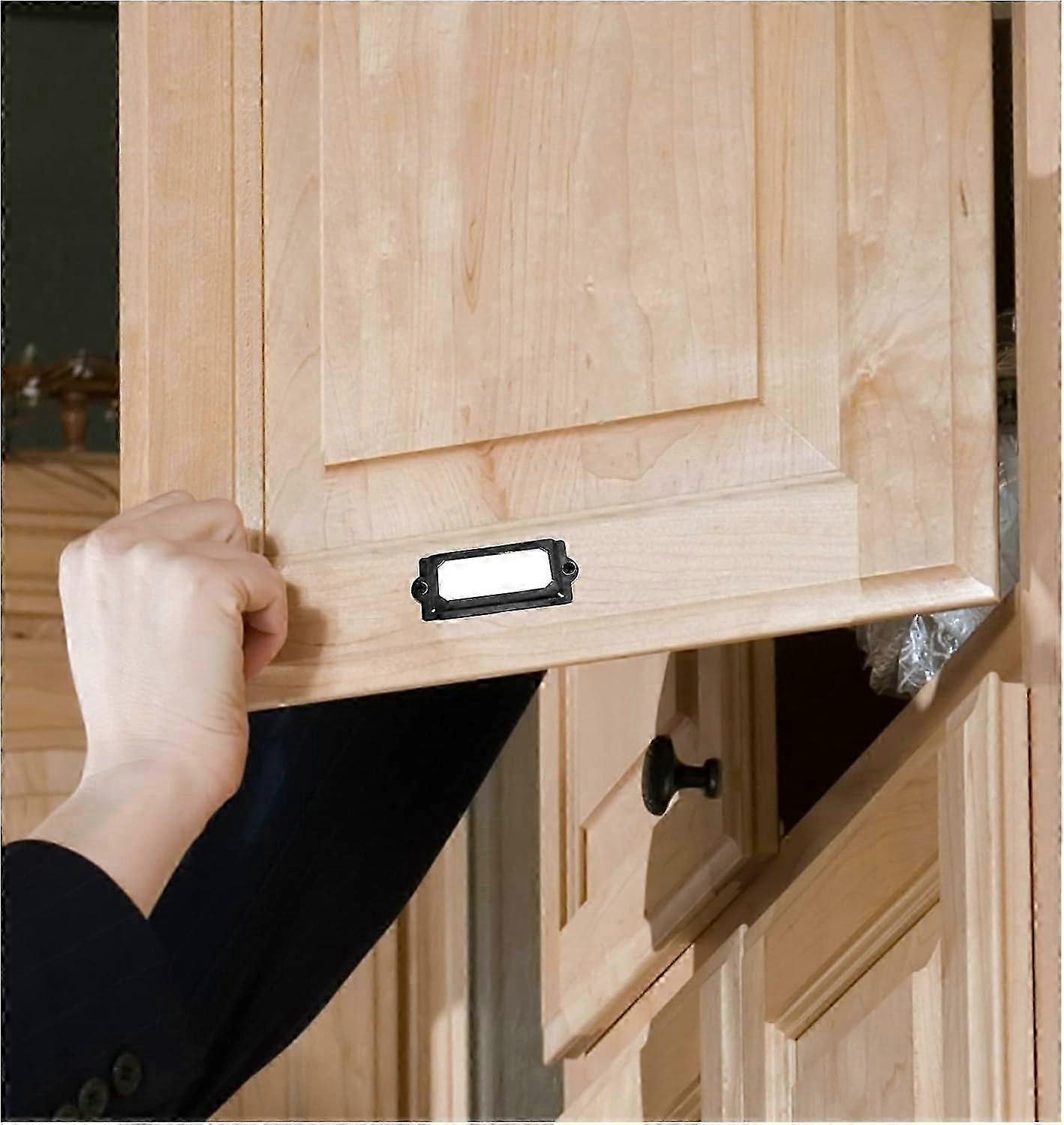 30pcs Retro Bronze Metal Library Tags, File Drawer Label Frames Holder ...